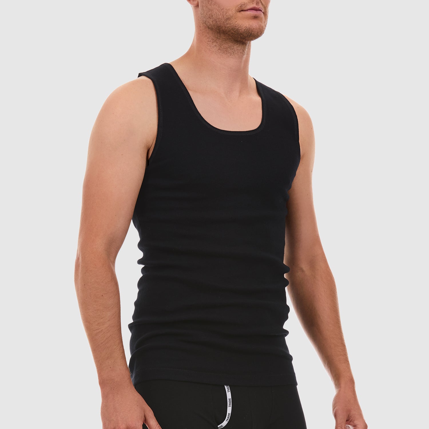 Mens Singlet - Black | TRADIE