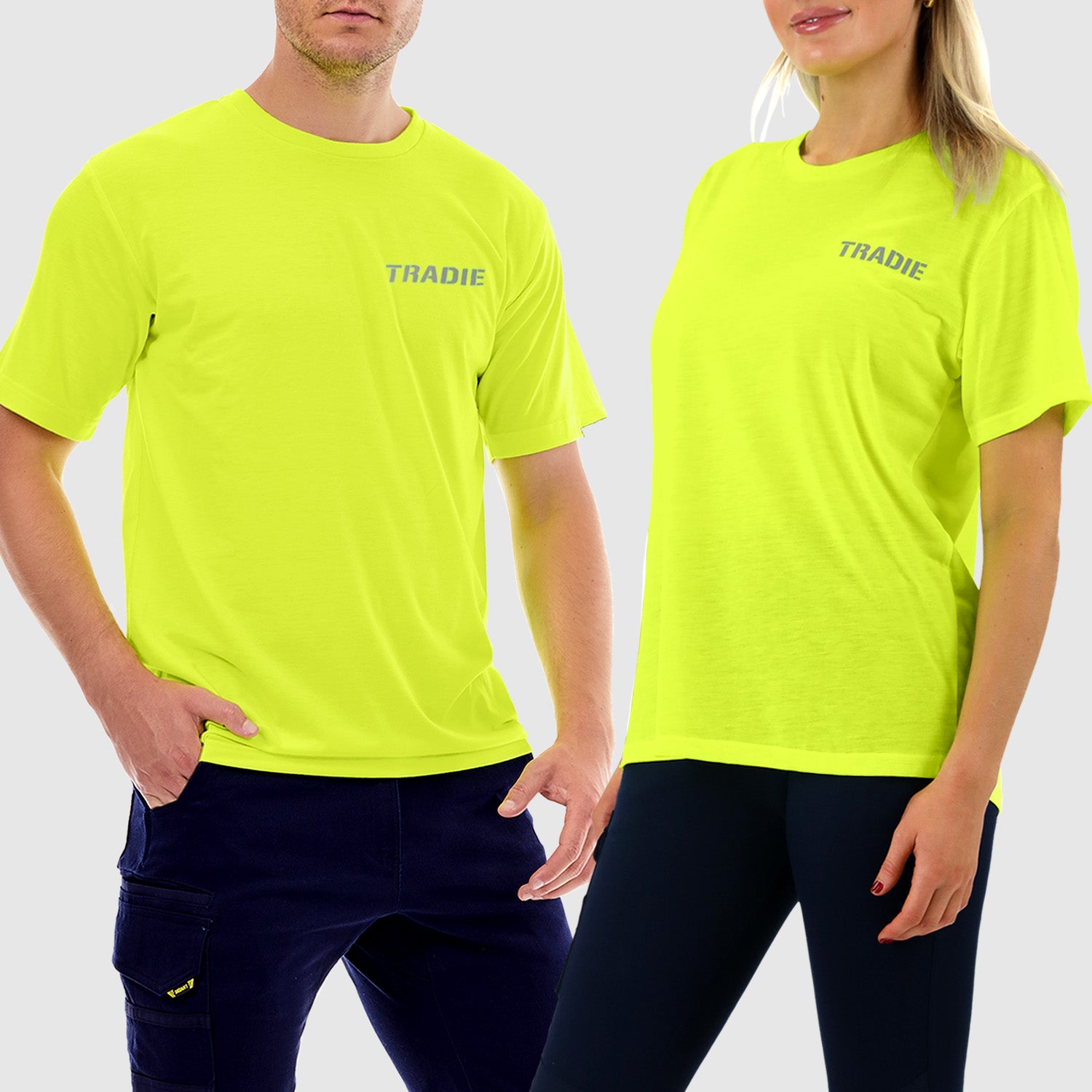 Unisex Hi-Vis Tee - Yellow | TRADIE